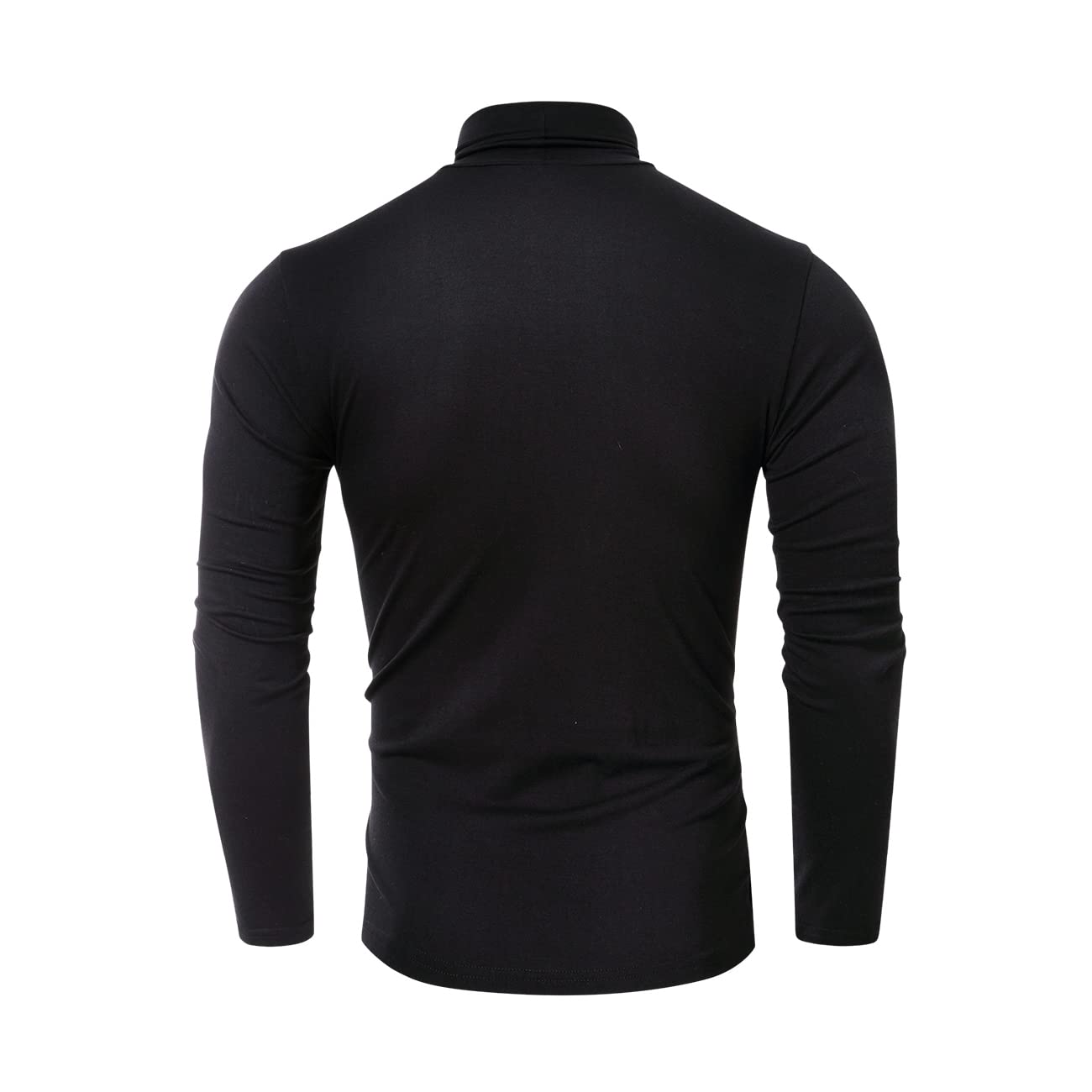 LONGBIDA Men's Half Turtleneck Long Sleeve Pullover Shirt Basic Thermal Top Stretch Slim Fit Sweaters(Khaki,L)