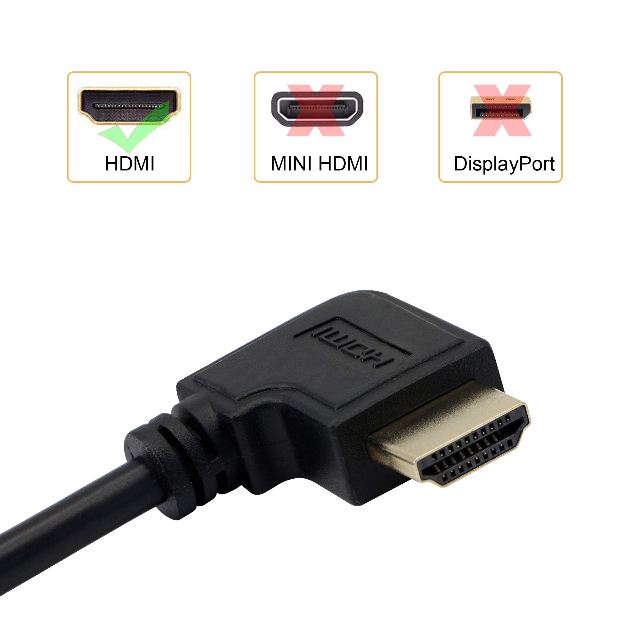 HDMI Panel Mount 90 Degree Extension Cable,HDMI Femlae to 90 Degree Right Male Connector Wire, with Screw Hole Panel Mount,Support 4K 60hz 3D TV, Roku, Xbox360 eat. (Angle Right) 0.5m