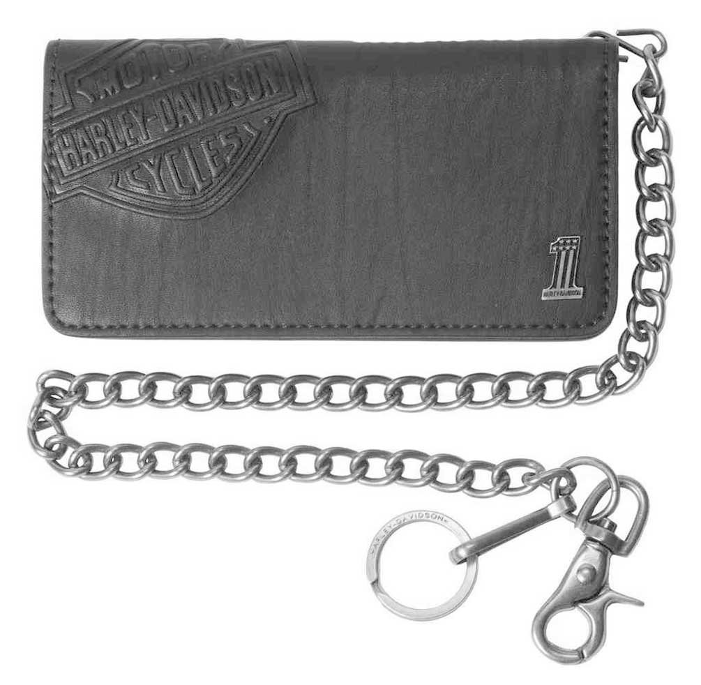 Harley-Davidson Men's Bar & Shield BiFold Wallet, Embossed, Black CR2309L-Black