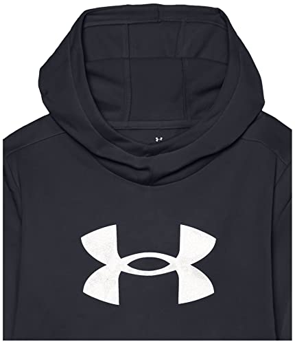 Under Armour Girls Armour Fleece Glitter Hoodie , (001) Black / / White , Youth X-Large