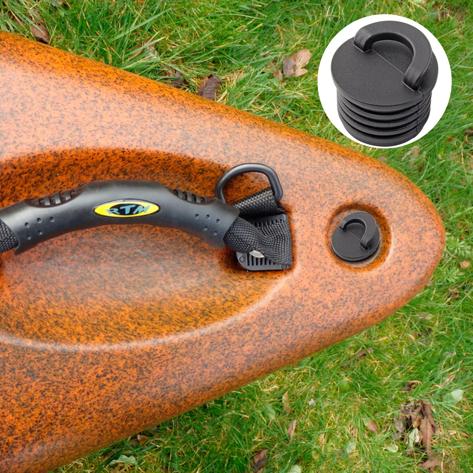 Jiozermi 8 Pcs Boat Scupper Plug Bungs, Rubber Drain Holes Stopper Bung, Kayak Drain Plug for Kayak Canoe Boat