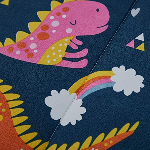 Joyreap 3pcs Comforter Set for Kids Boys, Cute Dinosaur Printed on Navy Reversible Design, Soft Microfiber Comforter for All Season (Twin, 68x86 inches)