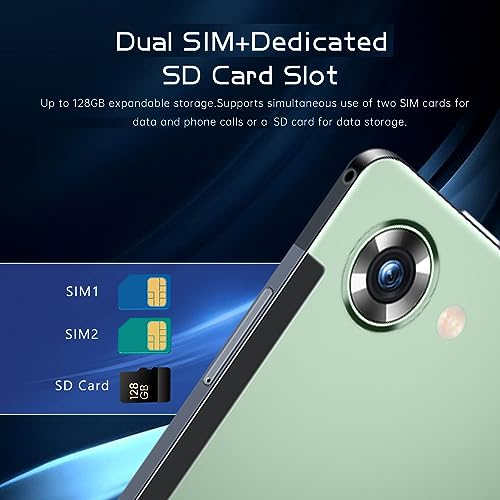 ICRPSTU 10.1 Inch Tablet, Tablet Dual Speakers Octa Core Processor 8GB 256GB 100-240V Green for Android 12 for Home (US Plug)