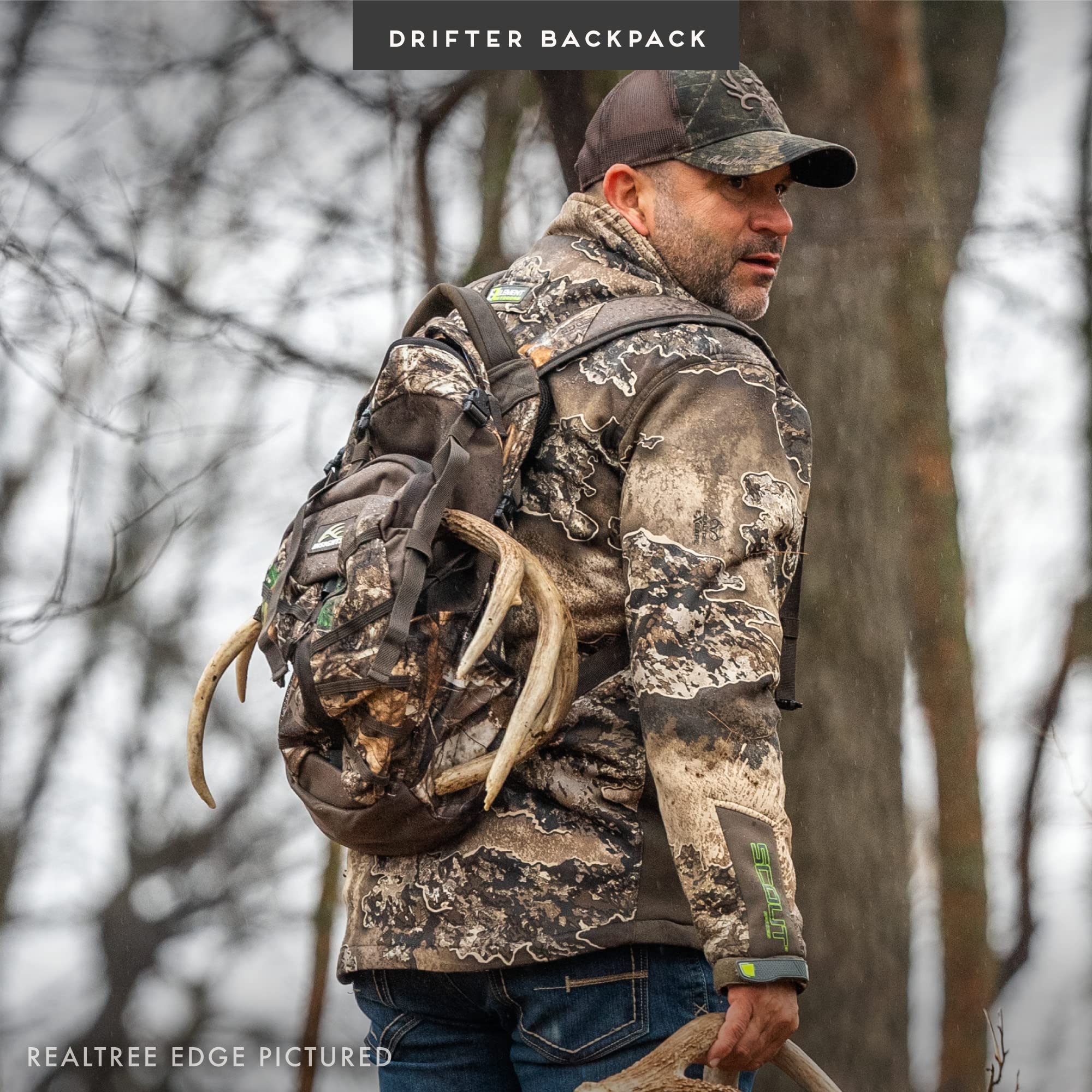 Insights Hunting by frogg toggs - The Drifter Backpack, Small, Lightweight Camo Hunting Day Pack, Mossy Oak Bottomland