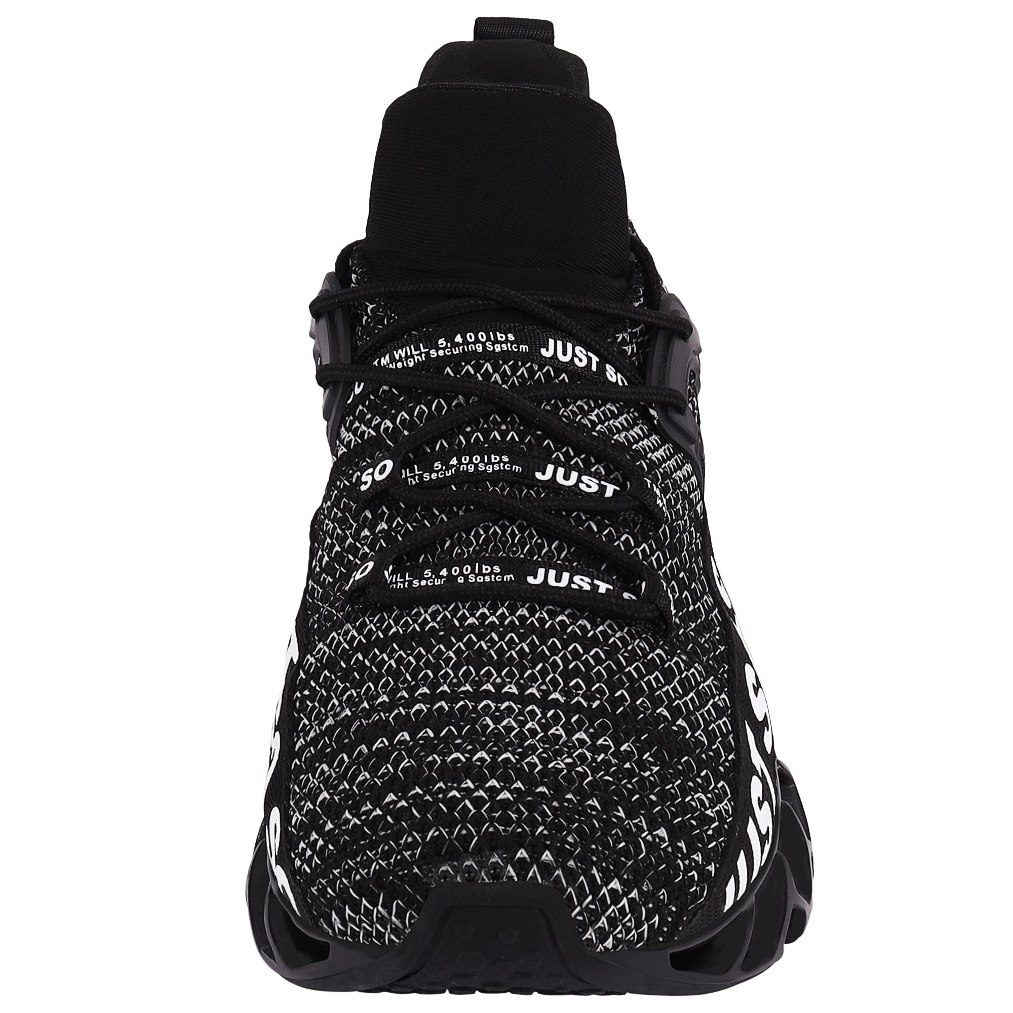 JSLEAP Womens Running Shoes Athletic Walking Sneakers Sports Tennis Shoes,Striped#Black,US 9.5