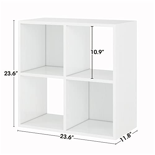 WAHEY Bookcase, 4 Cube Open Storage Organizer Display Bookshelf, HOFB006