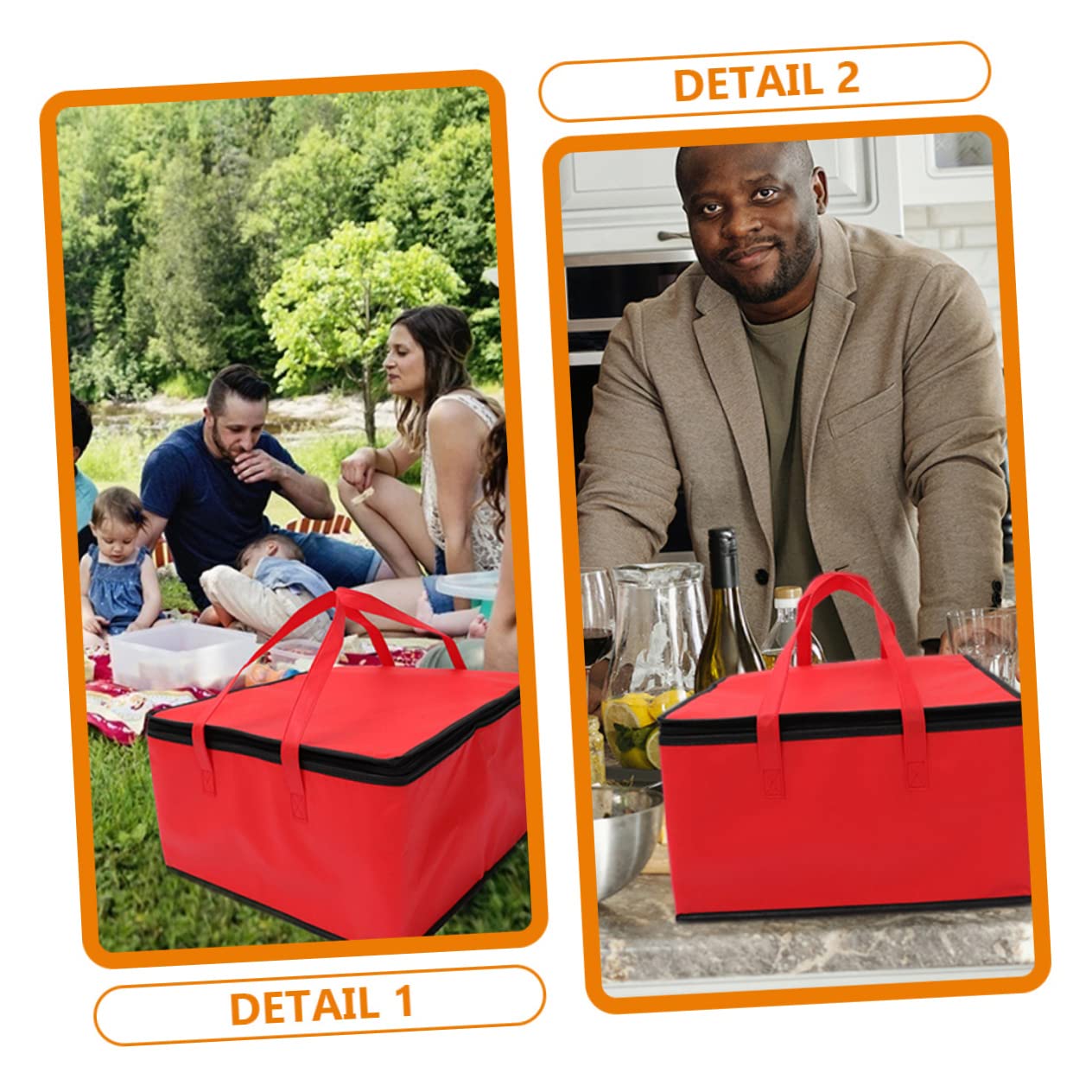 NOLITOY 2pcs Insulation Bags Storage Bag Shopping Non-woven Fabric Outdoor