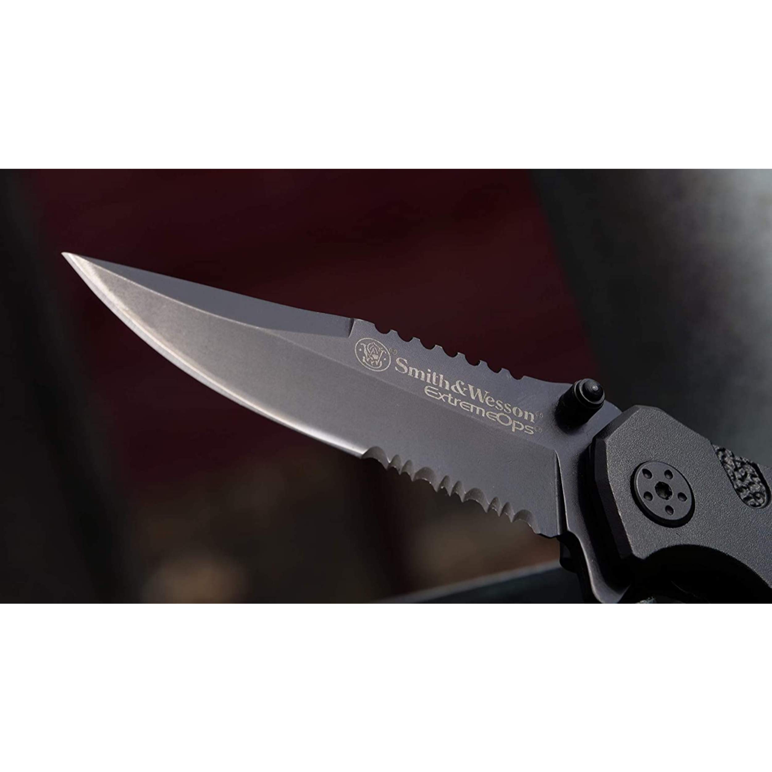 Palmetto Wood Shop Smith and Wesson Extreme Ops SWA24S, Valentines Day Gift, Laser Engraved Pocket Knife, Personalized, Outdoor, Camping, Survival