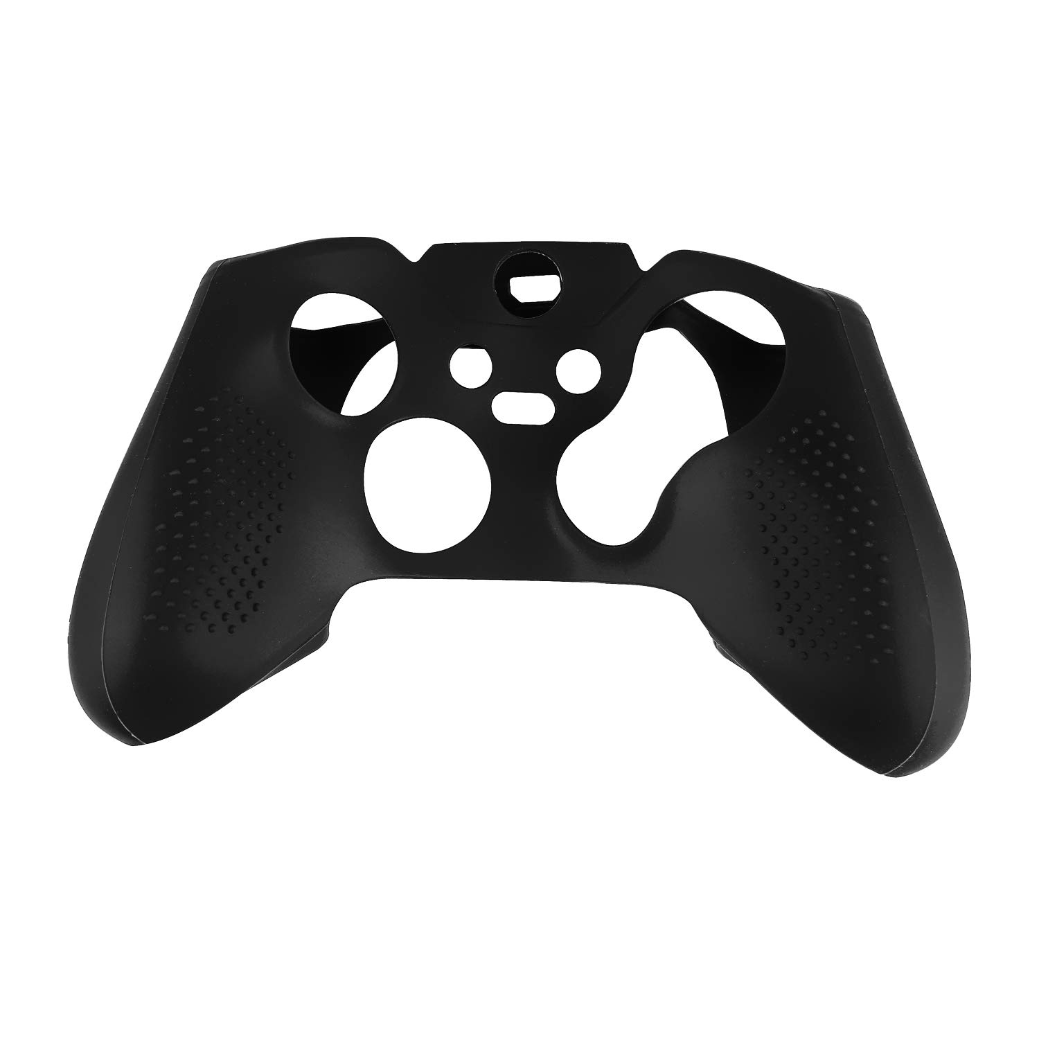 Jadebones Soft Silicone Protective Skin Anti-Slip Cover Case with 8 Rubber Thumb Grips Caps for Xbox One Elite Controller Compatible with Official Stereo Headset Adapter (Black)