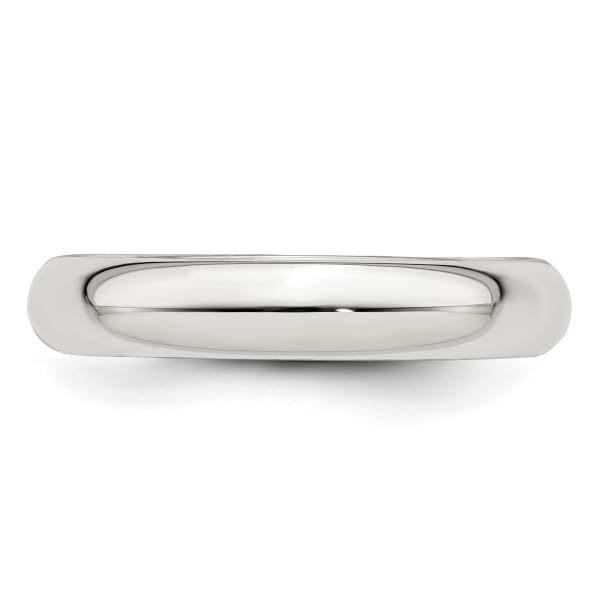 IceCarats 925 Sterling Silver 4mm Comfort Fit Plain Classic Wedding Band Ring Size 5