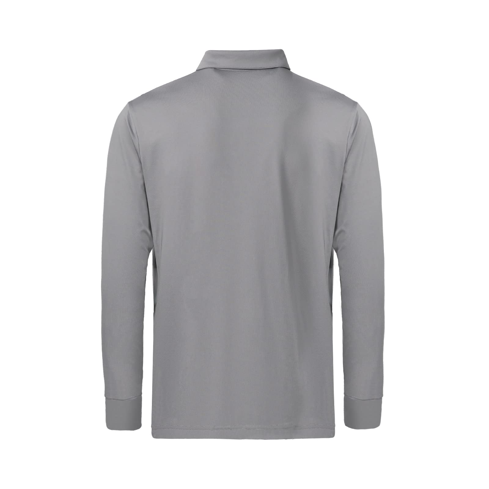 Long Sleeve Polo Shirts for Men Dry Fit Performance Mens Tactical Golf Polo Quick Dry Moisture Wicking 3 Button Closure Black XL