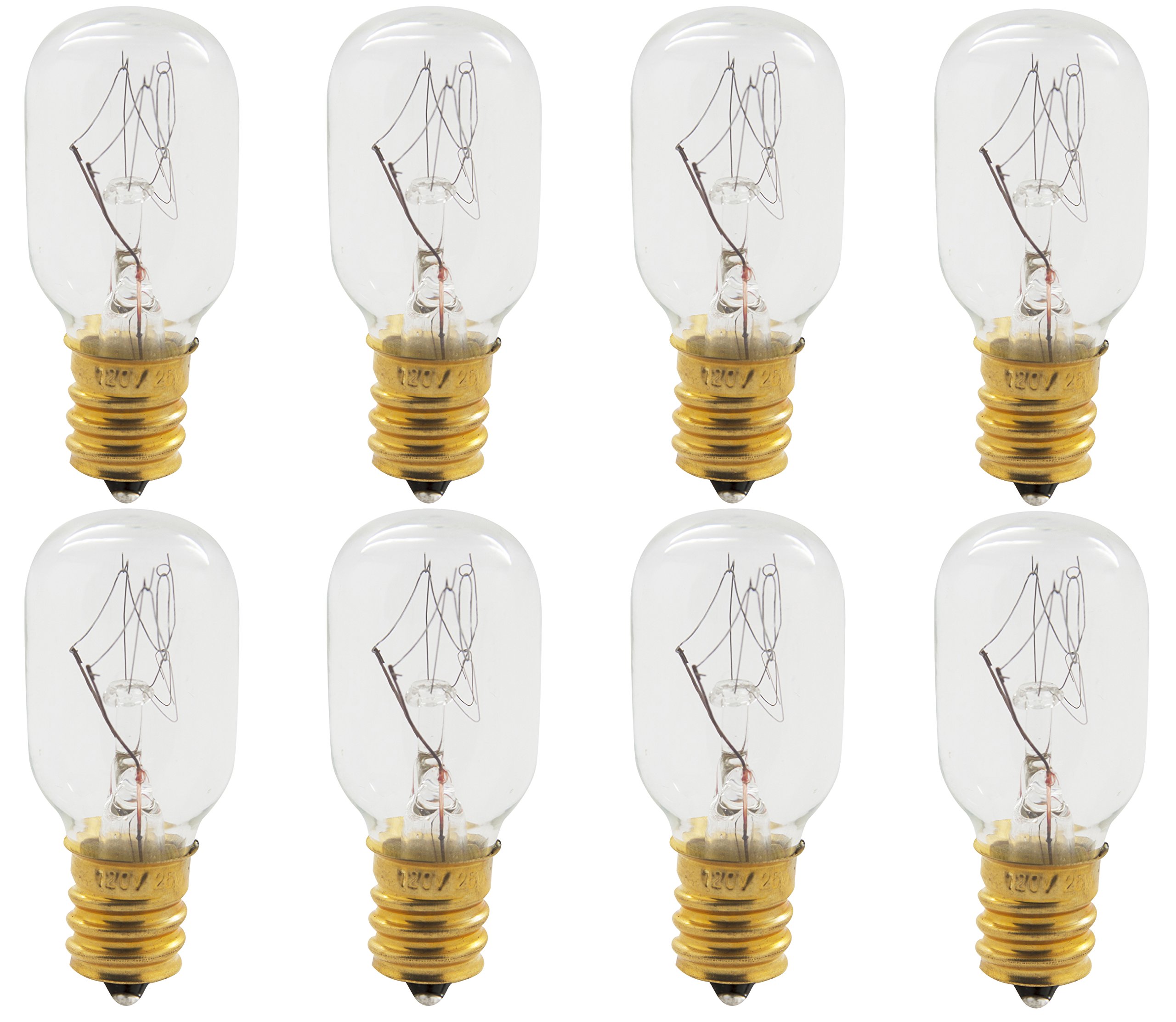 GoodBulb Himalayan Dimmable Salt Lamp Light Bulbs 25 Watt - Candelabra Bulb Adapter - Warm White Light - E12 Light Bulb - 2500 Hour Life (Pack of 8)