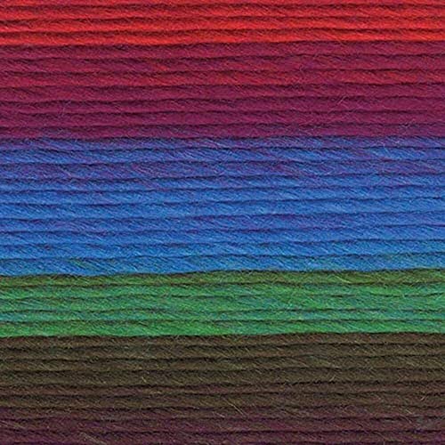 Lion Brand Landscapes Yarn - 6 Pack with Pattern Cards in Color (Apple Orchard), red, burgundy, blue, brown, and green