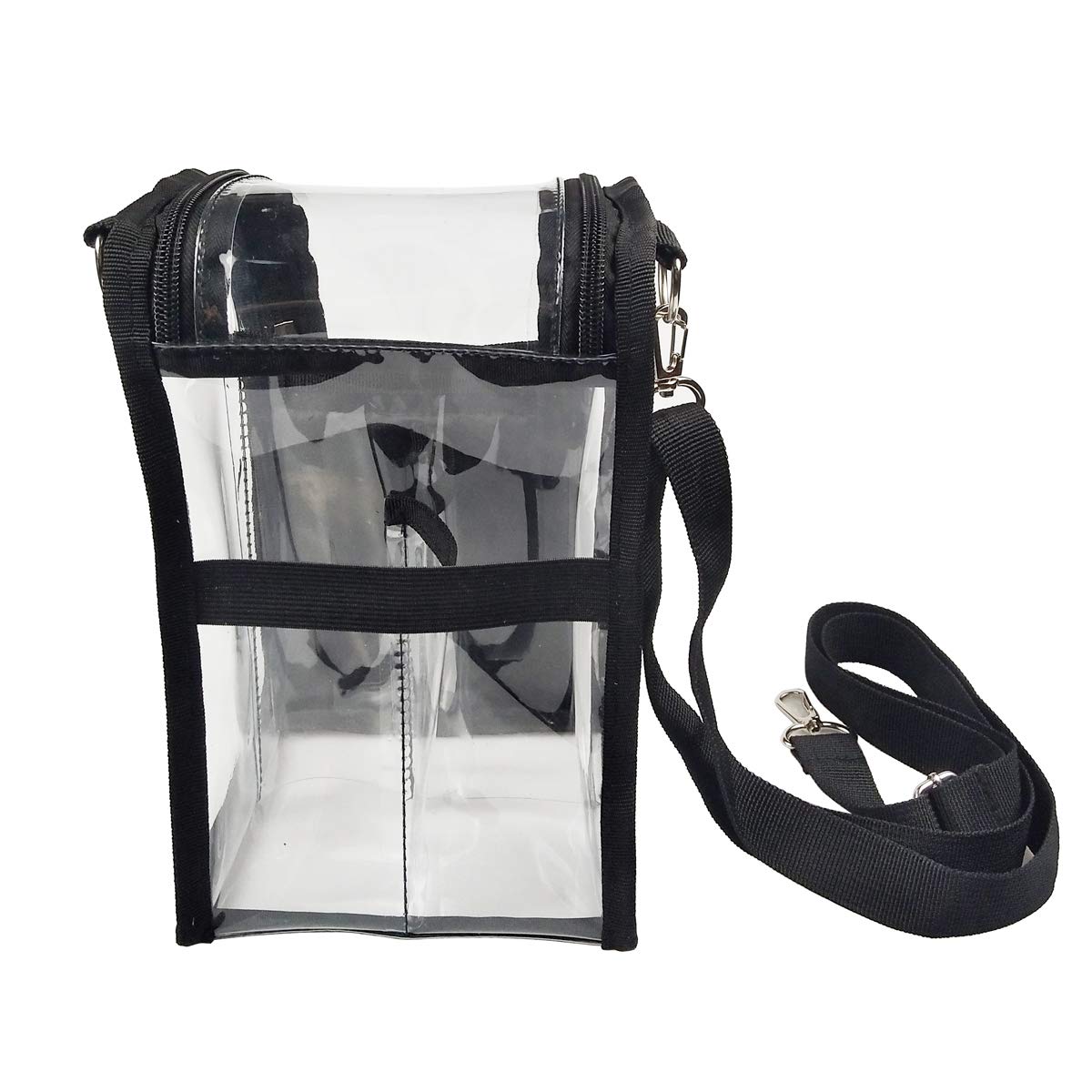 Jula Vance Transparent PVC Small Makeup Brush Buddy Make Up Brush Holder Clear Makeup Brush Makeup Tool Organizer Bag Makeup Brush Bag with Shoulder Strap