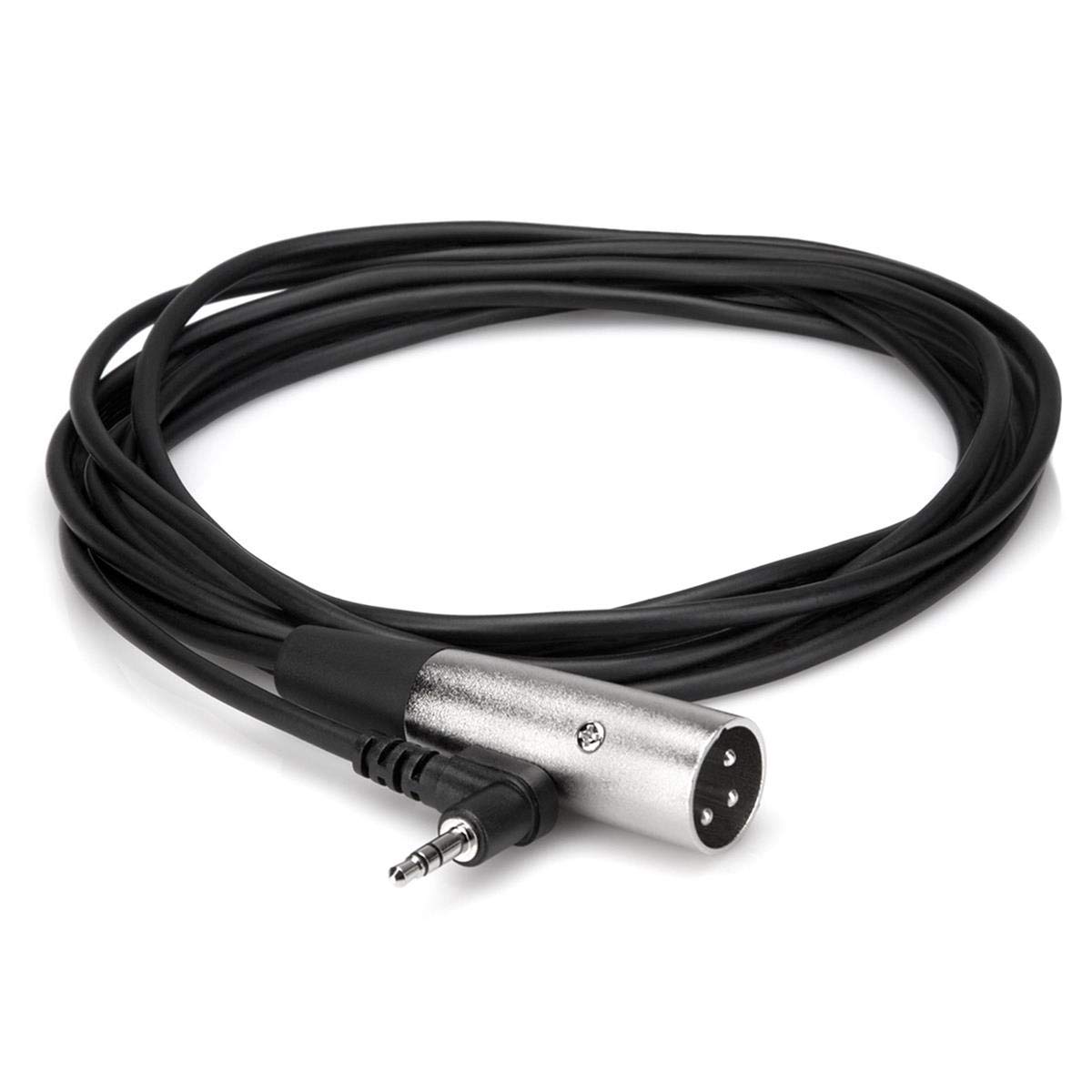 Hosa Technology 2X 5' Right Angle Stereo 3.5mm, 1/8", Mini Male to 3 Pin XLR Male, XVM-105M