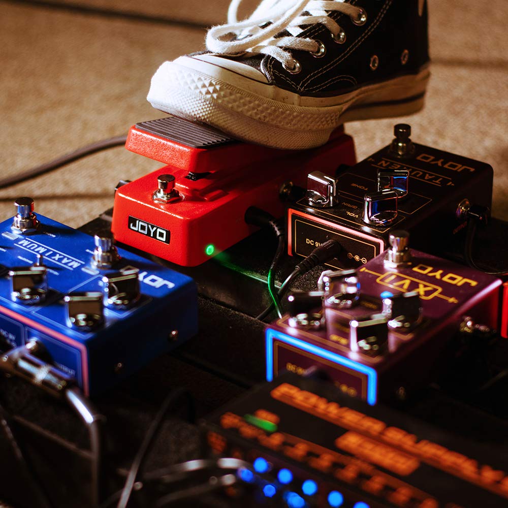 JOYO WAH-II Classic and Multifunctional WAH Pedal Featuring Wah-Wah/Volume Functions with WAHWAH Sound Quality Value knob (Red)