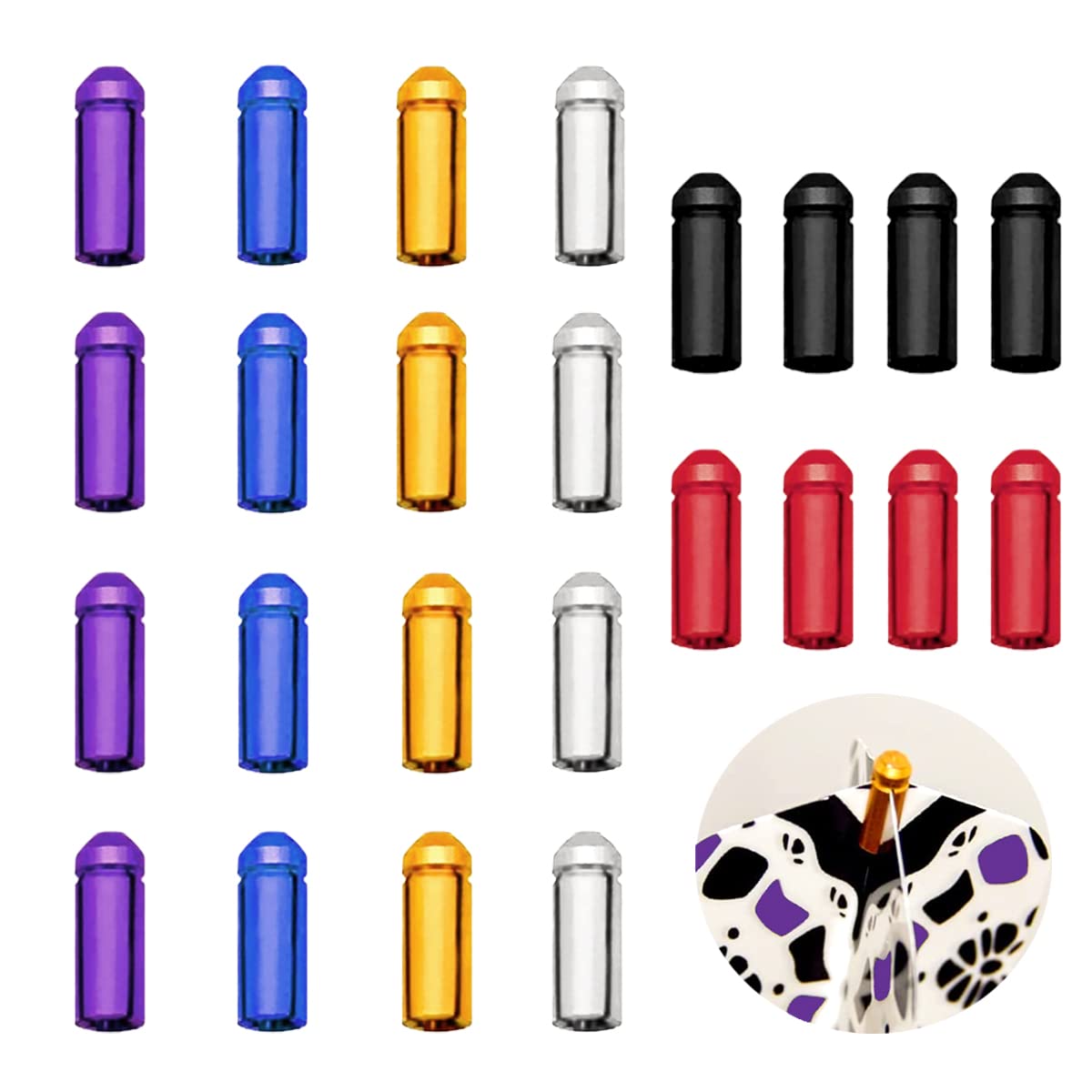 LNQ LUNIQI 24 Pcs Dart Flight Wing Savers Protectors Aluminum Alloy Dart Wing Corrector Fixed 90 Degrees Professional Competition Dart Accessories, 6 Colors