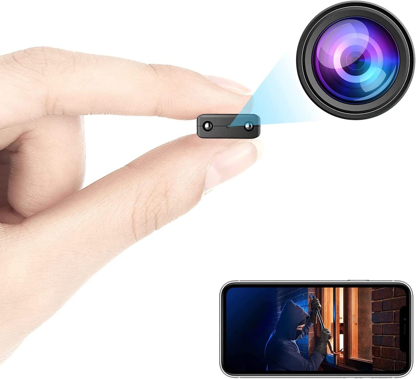 Home WiFi Wireless Security Camera Body Indoor Outdoor Cameras,Small Home1080P Portable Vdeo Surveillance Camera Remote Viewing for Security with iOS Android APP, with Night Vision,Motion Detection