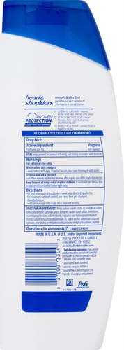 Head and Shoulders Smooth & Silky Paraben Free 2in1 Dandruff Shampoo and Conditioner, 12.8 fl oz