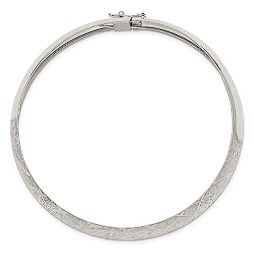 IceCarats 925 Sterling Silver 10mm Textured Bangle Bracelet Cuff Expandable Stackable Flexible Fine Jewelry For Women Gifts For Her