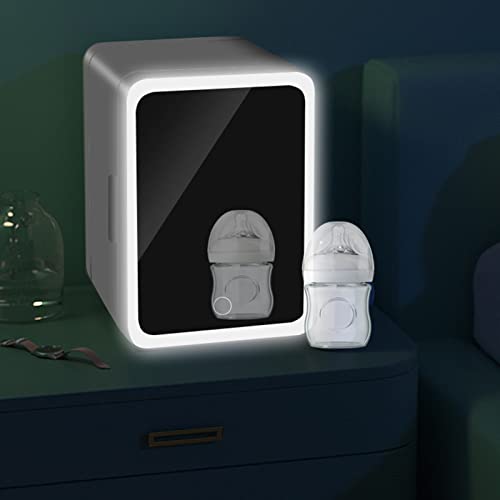 ISZI 4L Mini Refrigerator Portable Skincare Storage Fridge With Dimmable LED Light Mirrored Door Freezer Personal Warming Cooling Fridge For Makeup