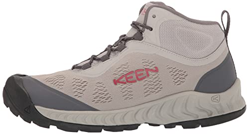 KEEN Men's NXIS Speed Mid Height Vented Hiking Boot, Drizzle/Red Carpet, 11