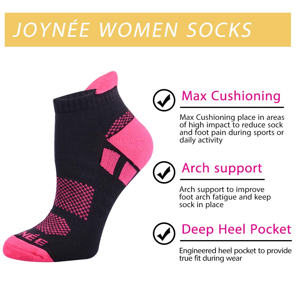 JOYNÉE Womens-Ankle-Athletic-Socks Low Cut Sports Running Socks 7 Pairs Days of the Week Socks