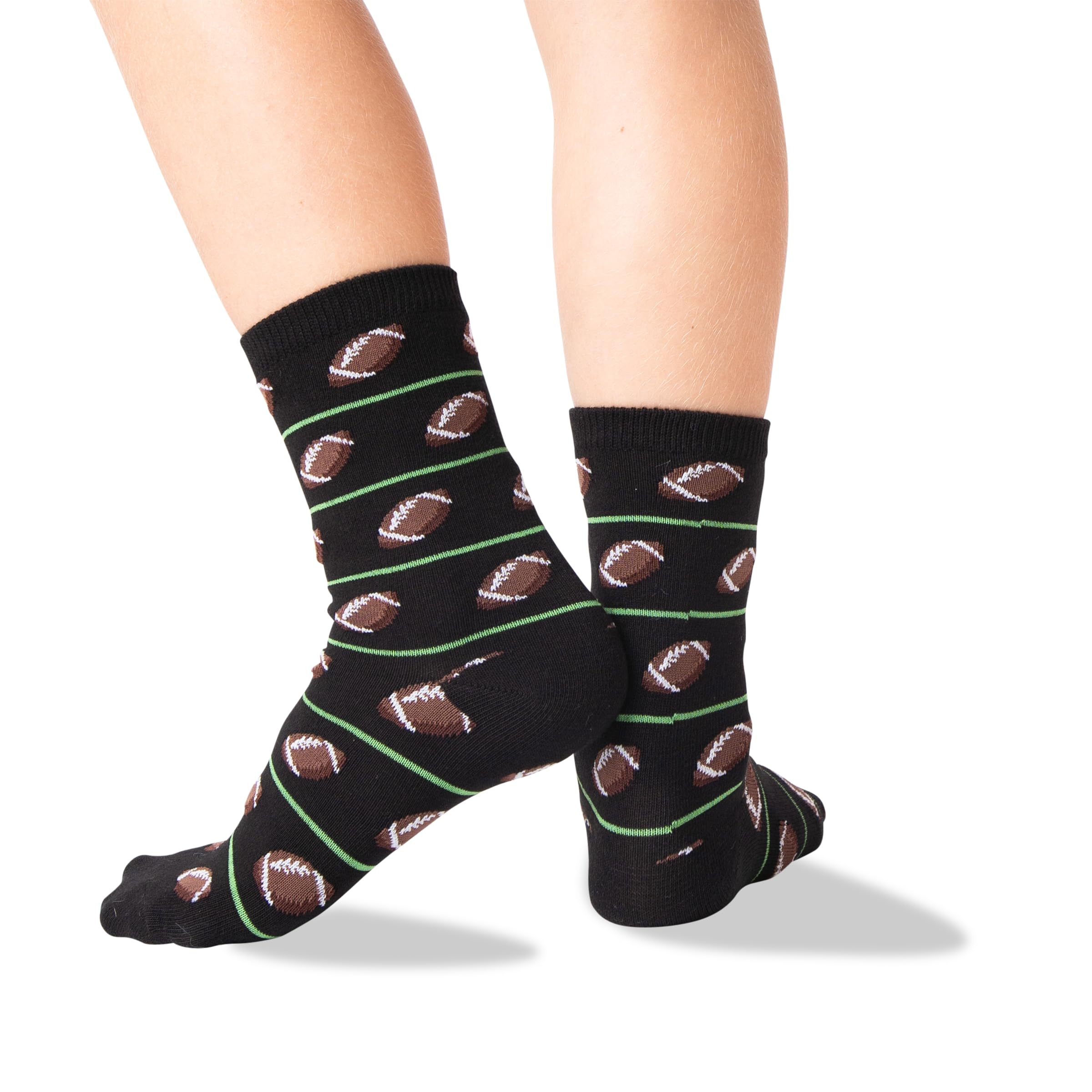 Hot Sox boys Big Conversation Starter Novelty Crew Casual Sock, Soccer (Green), Small-Medium US