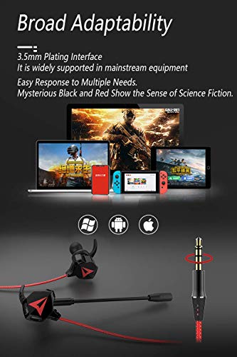 KASOTT Battle Buds Pro in-Ear Gaming Headset with Dual Microphone, Mute and Volume Control, Gaming Earphones Wired for Mobile Gaming, Nintendo Switch, Xbox One, PS, PC