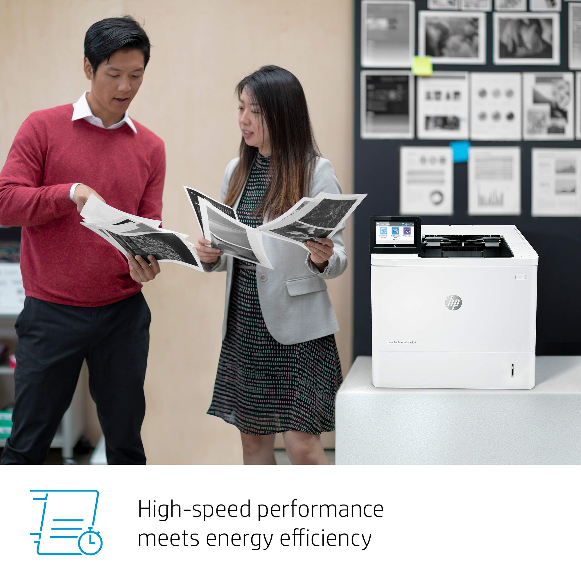HP Laserjet Enterprise M610dn Monochrome Duplex Printer (7PS82A) (Renewed)
