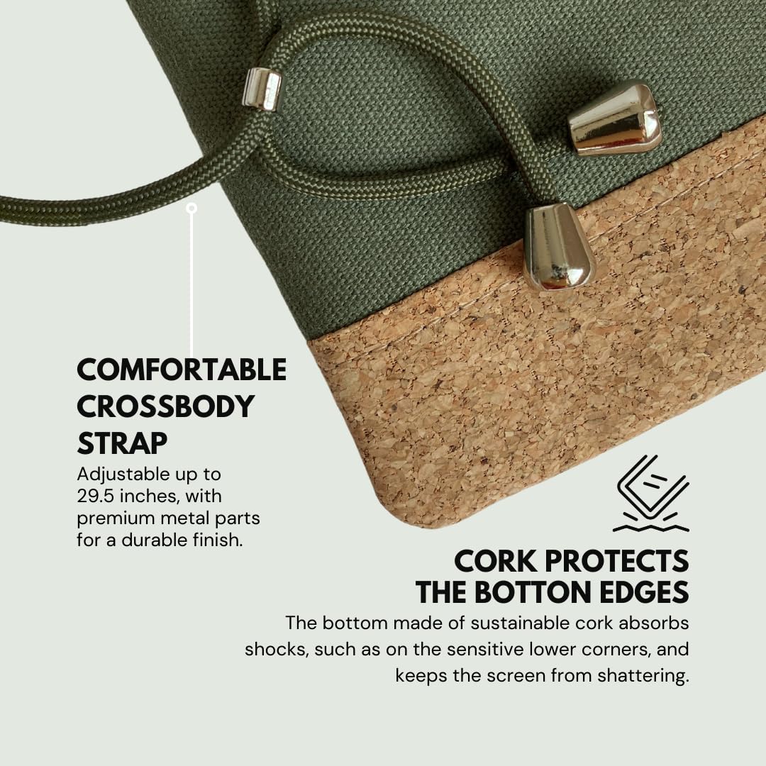 Kuratist - Crossbody Cell Phone Pouch - iPhone 12/13 Pro/Samsung Galaxy S22 Compatible & Other Models - (Medium, Ecru)