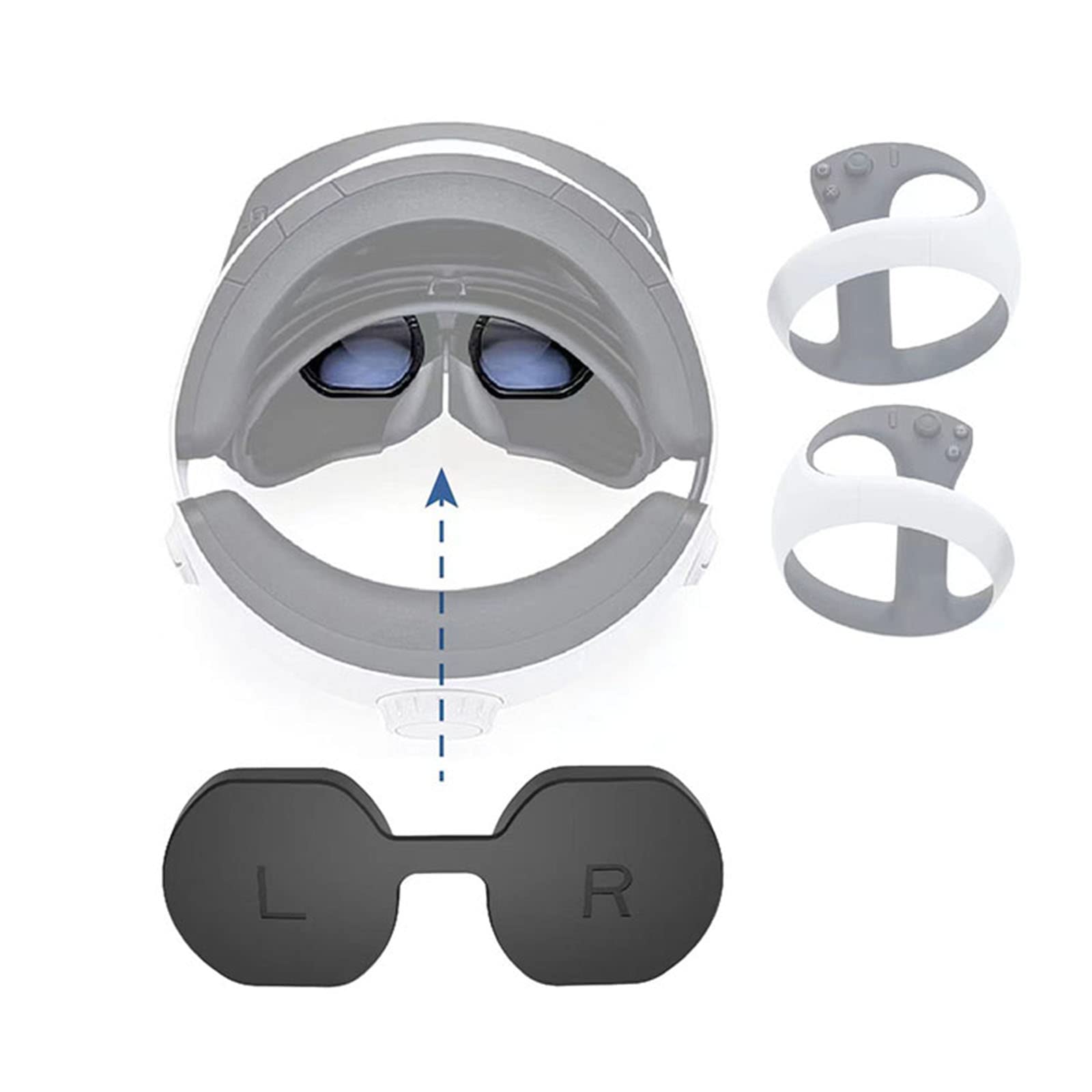 LICHIFIT VR Glasses Silicone Lens Cap Protection Cover for PS VR2 Thickened Dust-Proof Protective Rubber Case Protector for PSVR2