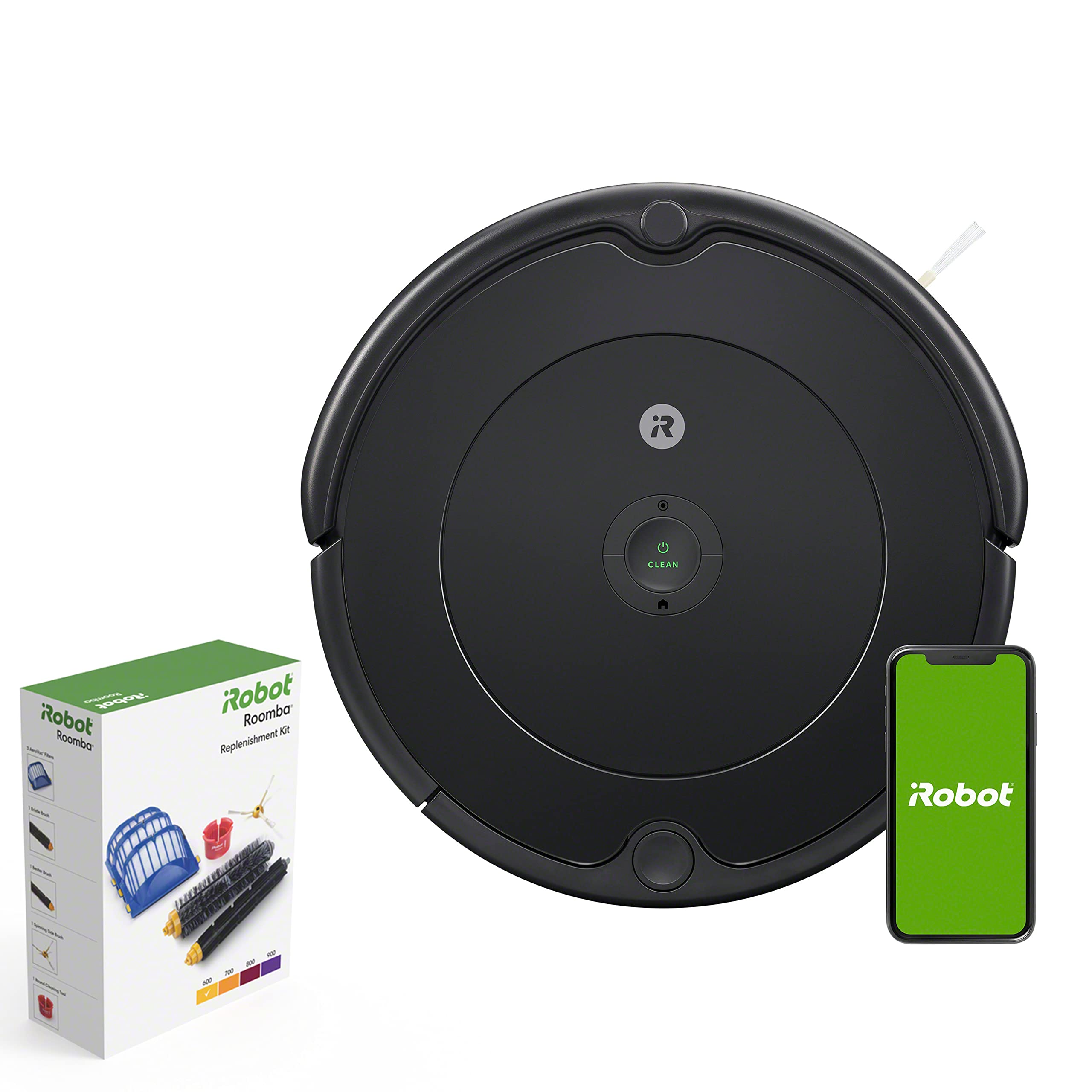 iRobot Roomba 694 Robot Vacuum-Wi-Fi Connectivity, Good for Pet Hair, Carpets, Hard Floors, Self-Charging with Authentic Replacement Parts - Roomba 600 Series Replenishment Kit, White