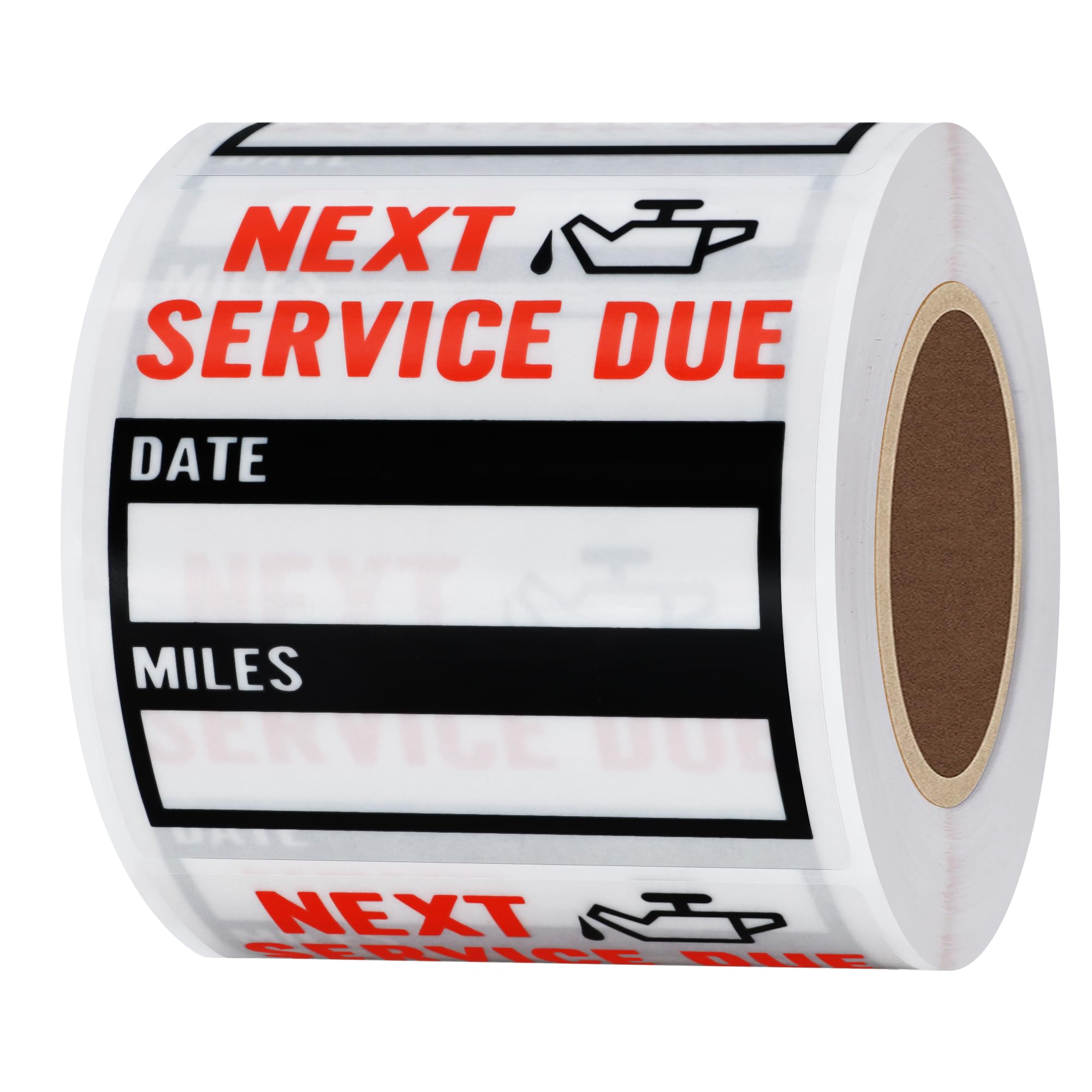 Hybsk Transparent Oil Change/Service Reminder Stickers 2"x2" Premium Quality 200pcs Clear PET Oil Change Stickers (Black)