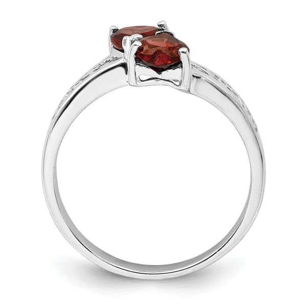 IceCarats 925 Sterling Silver Red Garnet Heart Love Ring Gemstone Band Size 6
