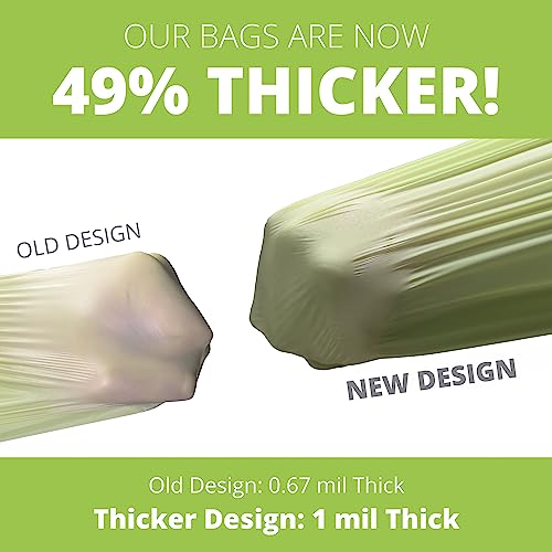 Simply Bio 3 Gallon Compostable Trash Bag with Drawstring, Heavy Duty Extra Thick 1 Mil, 50 Count, 11.36 Liter, Small Kitchen Food Scrap Trash Bags, ASTM D6400, US BPI and Europe OK Compost Certified