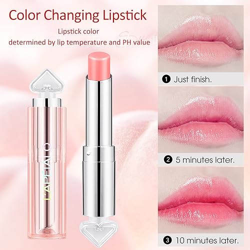 Hydrating Lip Balm, Magic Color Changing Lipstick, Long Lasting Color Change Lip Gloss Mood Lipstick For Women （Peach）