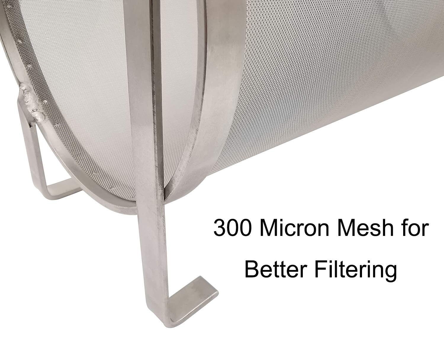 Hop Hopper Spider Strainer Basket Filter for Homebrew Hops Beer & Tea Brewing Bucket Fermenter Kettle, 304 Stainless Steel 300 Micron Mesh - 6" x 14"