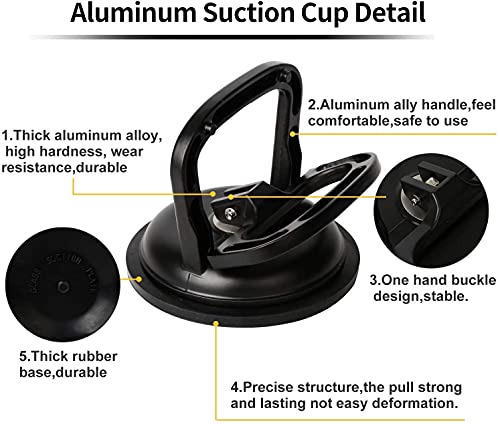 Kaisiking Yellow Suction Cup Dent Puller Handle Lifter Car Dent Puller Remover for Car Dent Repair, Glass,Tiles, Mirror, Granite Lifting and Objects Moving