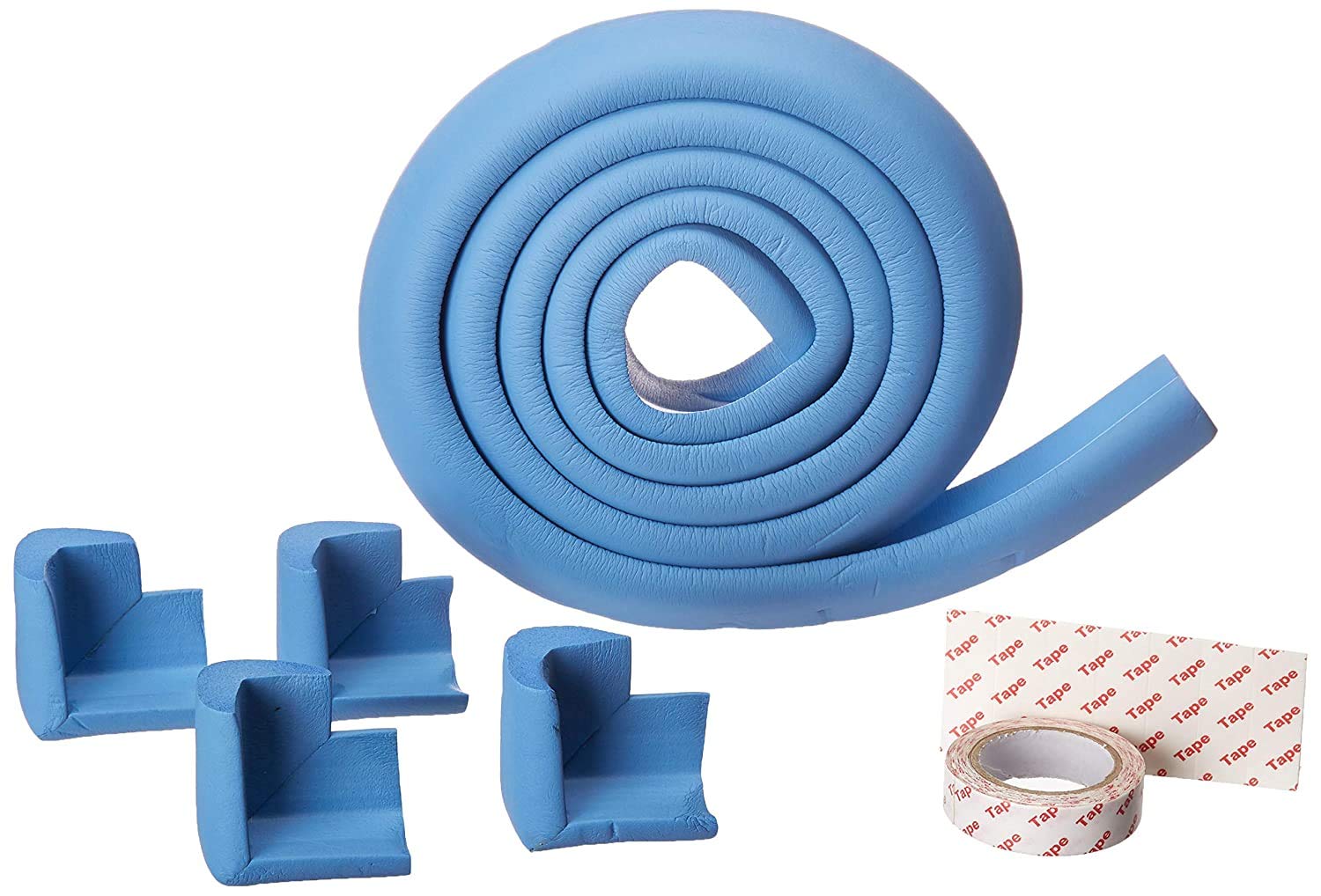 L Shape Extra Thick Furniture Edge and Corner Guards, 6.5ft Bumper 4 Adhesive Childsafe Corners, Fireplace, Edge Cushion & Corner Guard Set.Baby Proofing Edged.(6.5ft) (Sky Blue)