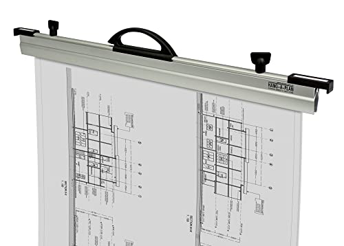 Hang-A-Plan, 24 Inches General Hanging Clamp, Silver, Holds up to 150 Plans, Single Clamp