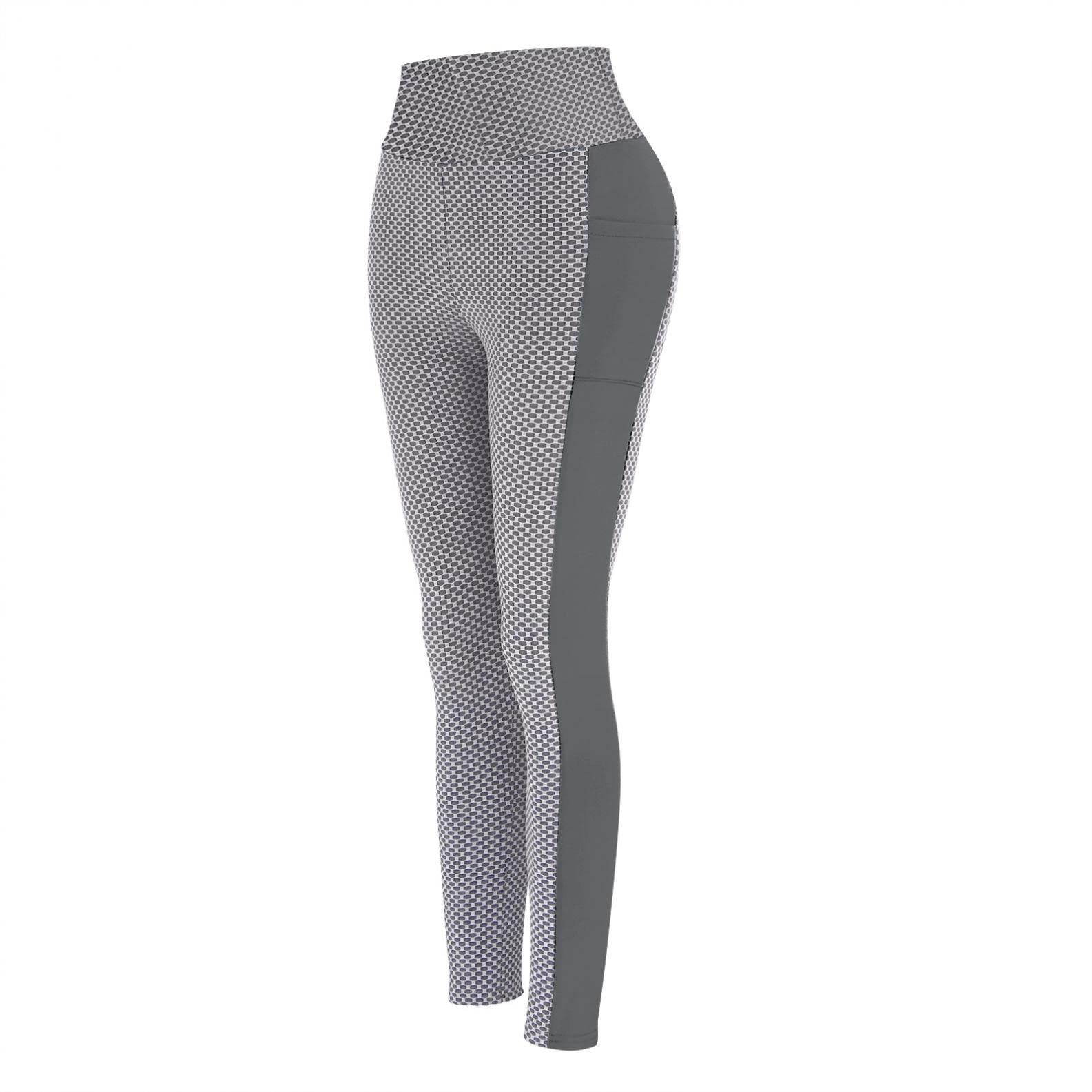 Leggings with Pocketss for Women Butt Lifting Tummy Control High Waisted Running Sports Pants Athletic Leggings Gray