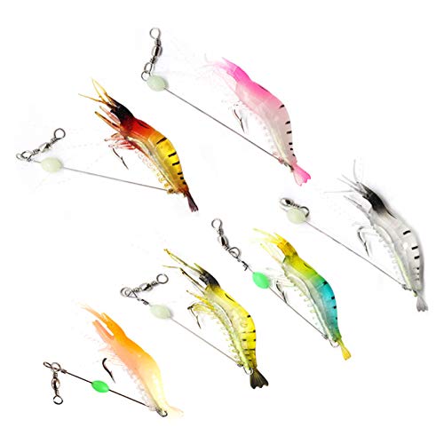 maiduoduo01 Fishing Lure 10Pcs 9.5cm/6.5g Luminous Bionic Shrimp Soft Lures Baits with Hook Fishing Tools