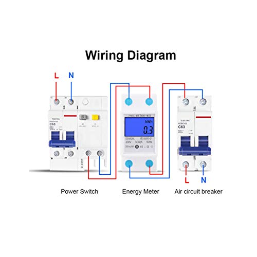 Single Phase Energy Meter Electric Meter 110-130V LCD KWH Electric Meter 5-32A 60Hz Single Phase DIN-Rail KWH Meter Power Meter Backlight Energy Meter