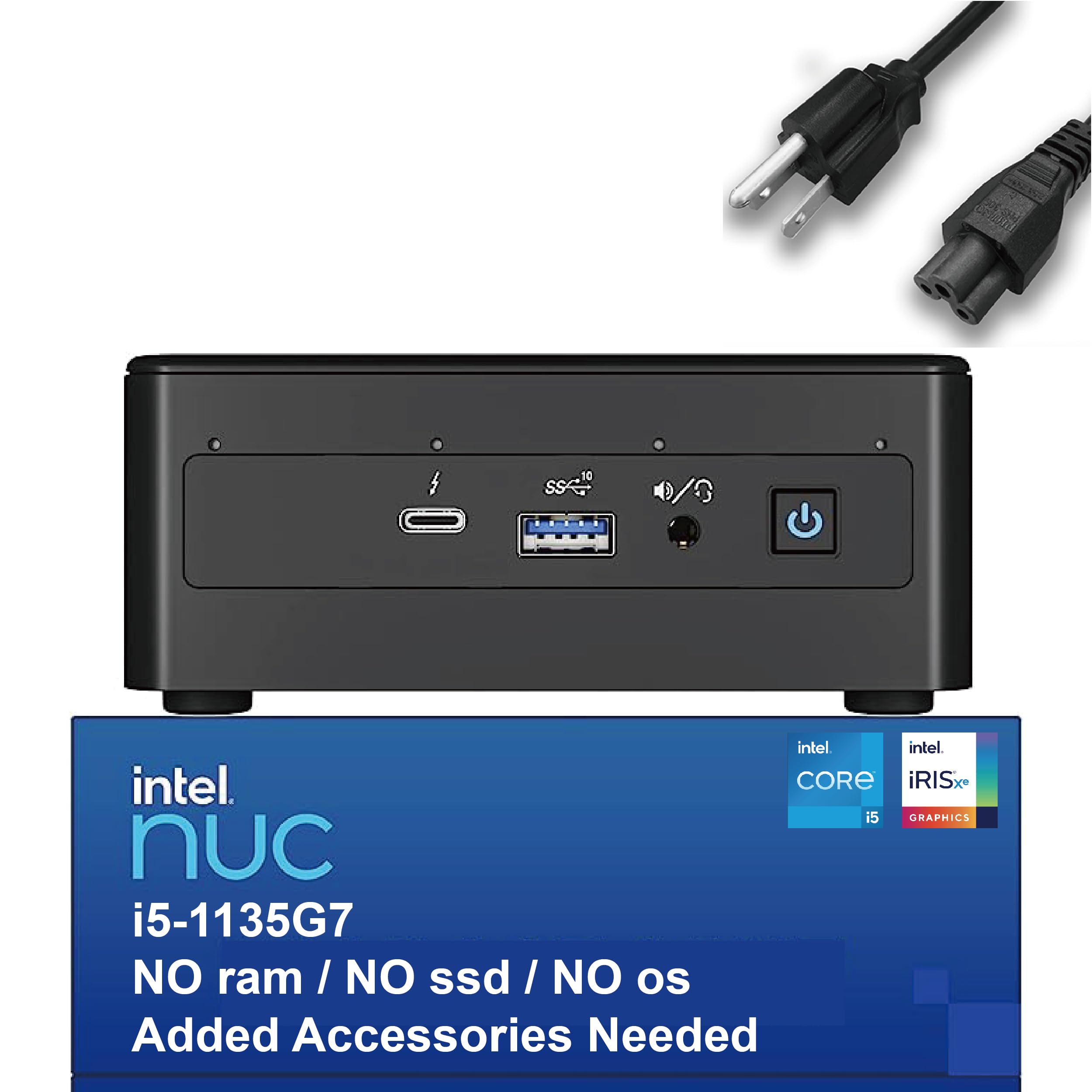 Intel NUC 11 Pro NUC11PAHI5 Panther Canyon Mini PC, Core i5-1135G7, Barebone ( NO RAM, NO SSD, NO OS ), with Intel Original Power AC Cord, Support 4K/WiFi 6/4K Quad Display/Bluetooth 5/Thunderbolt 3