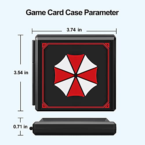 JINGDU Card Case Compatible with Nintendo Switch Games, Thin Portable Cartridge Holder with 12 Switch Game Card Slots & 12 Memory Card Slots, Storage Case Suitable for Switch OLED/Lite Games,Umbrella