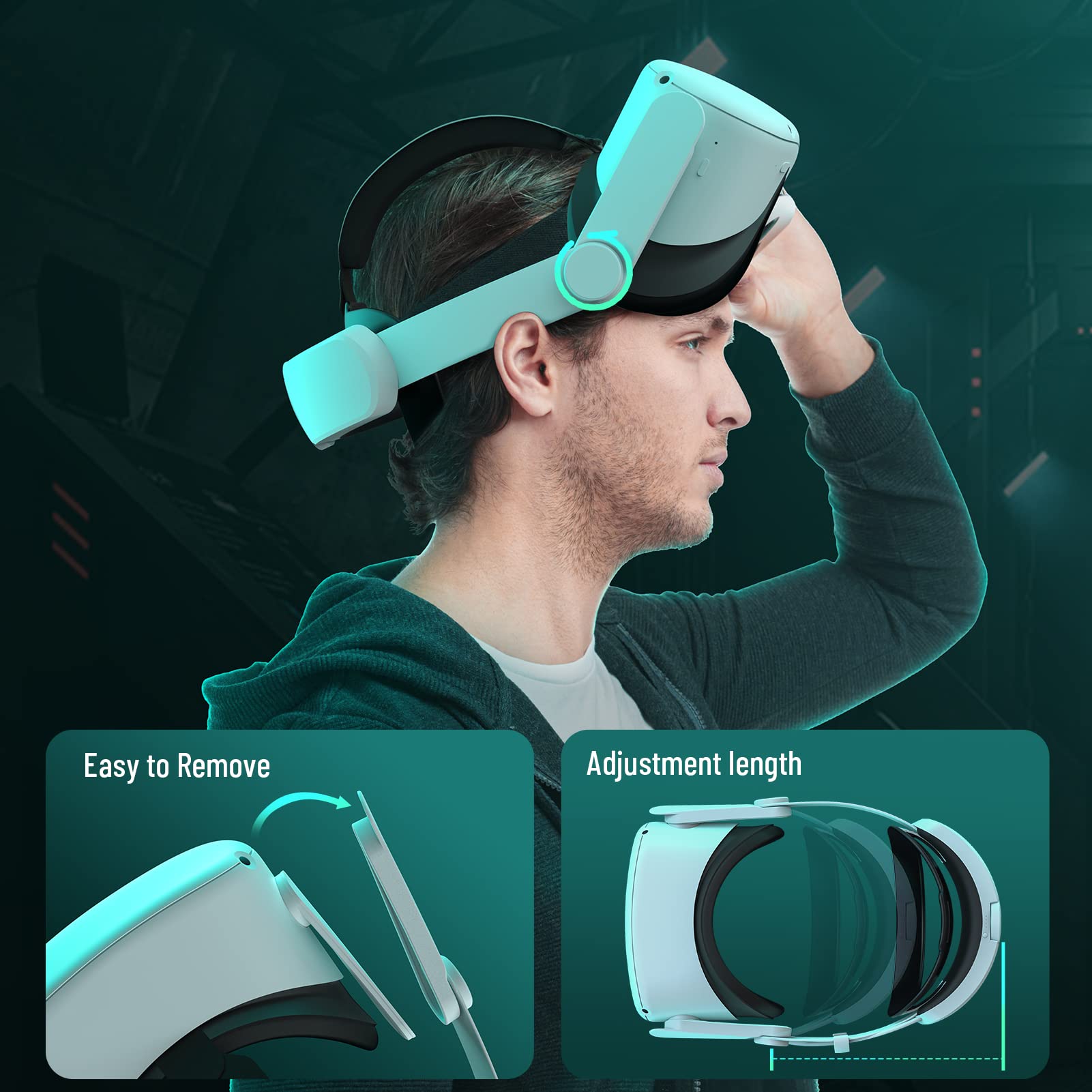 Head Strap with Battery Pack for Oculus Quest 2, Elite Head Strap Replacement 6000mah Compatible with Meta Quest 2 Accessories, Okaycat VR Headset Flip-Adjustable Extended Play Time Black