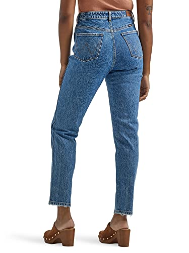 Wrangler Women's Tapered High-Rise Mom Jean, Topaz, 10