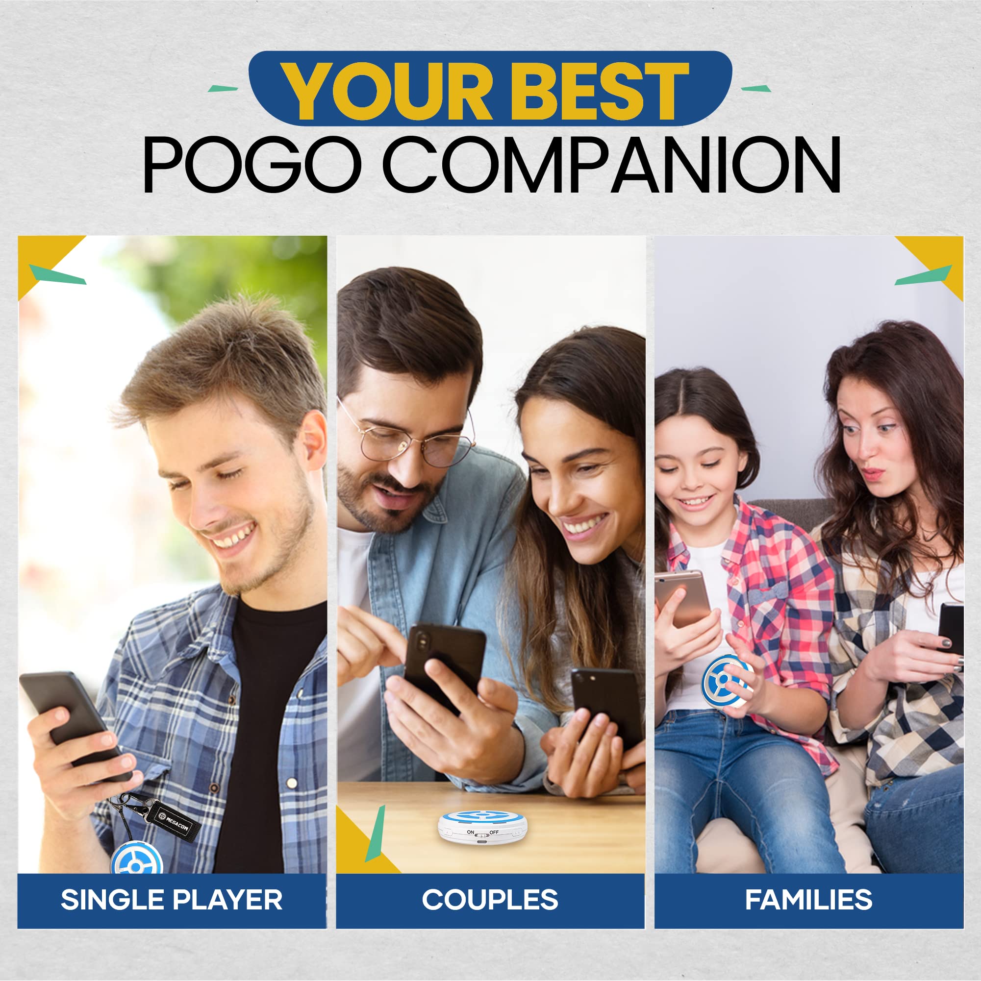 megacom DuoMon 1P/2P Auto Catcher Compatible for Pokemon Go Vibration can be Turned Off with Voice Notifications,Stable and 65ft Connection Rage (Black)