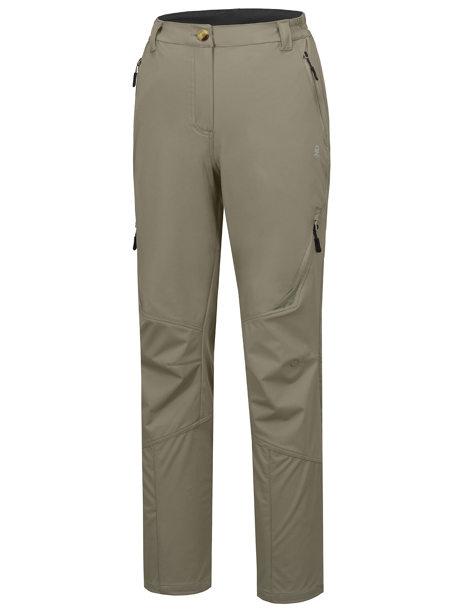 Little Donkey Andy Women's Softshell Hiking Golf Pants Quick Dry Lightweight Outdoor Athletic Four Zipper Pockets Olive Green Large